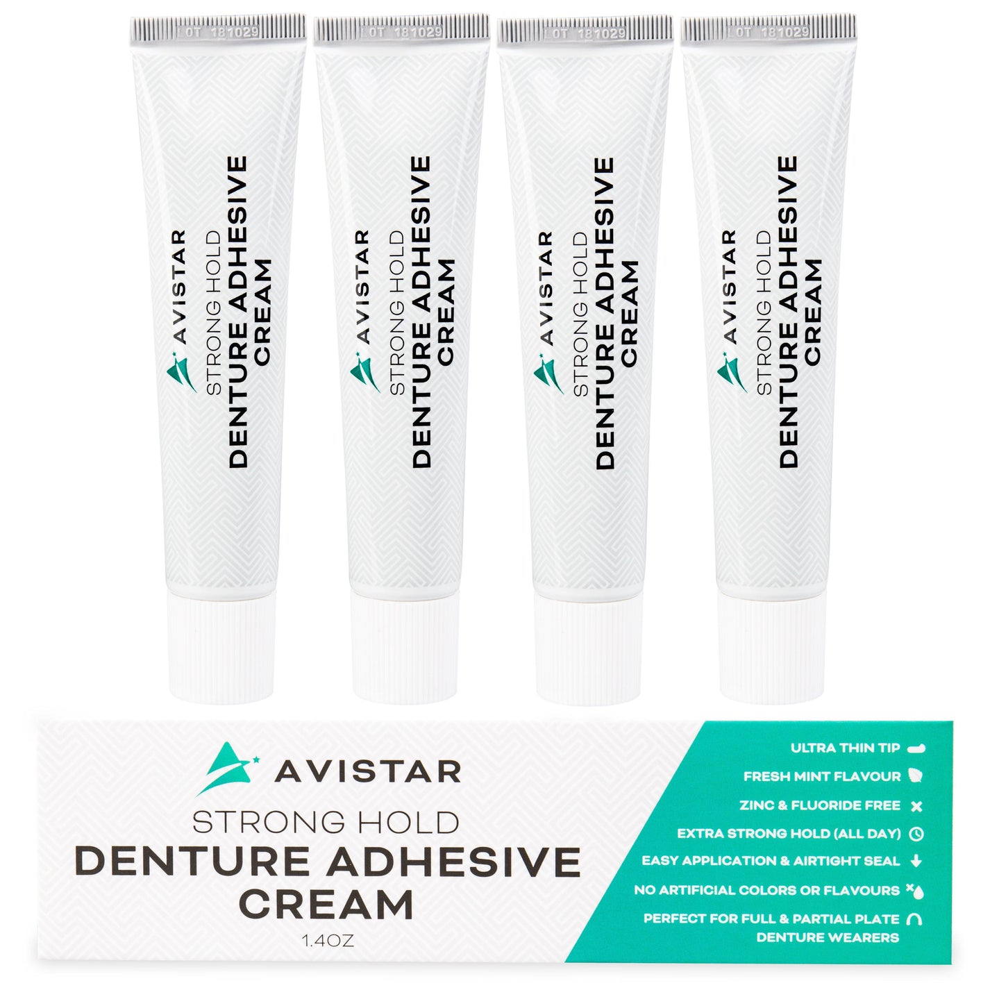 Denture Adhesive Cream - 5 Pack (Mint Flavour) – avistarcare